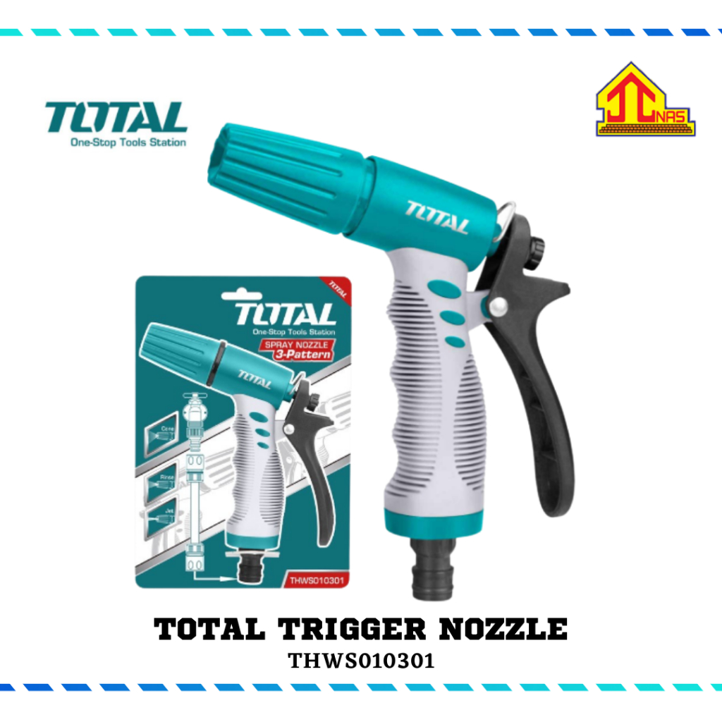 TOTAL THWS010301 Plastic Trigger Nozzle / 3-Pattern Adjustable Sprayer ...