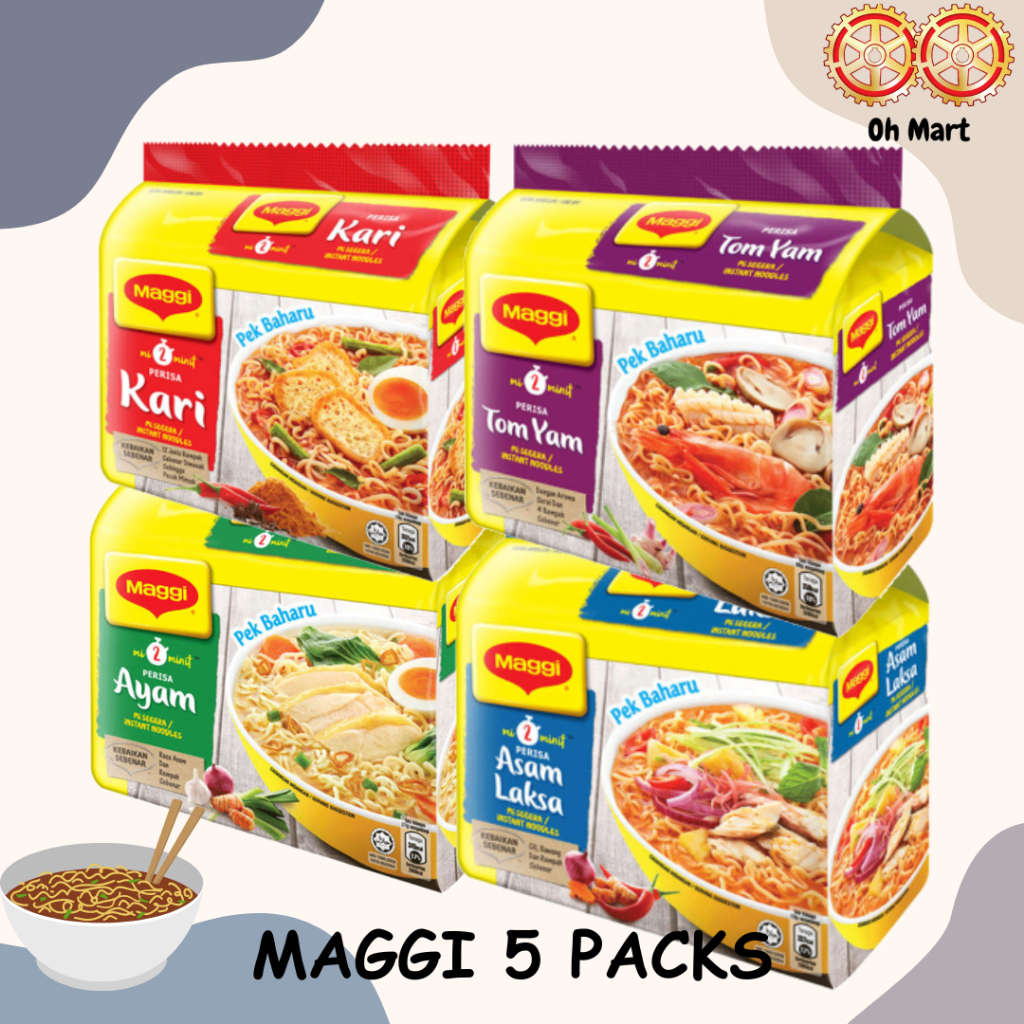Maggi Mi 2 Minit Perisa Kari/ Ayam -5 packs | Shopee Malaysia