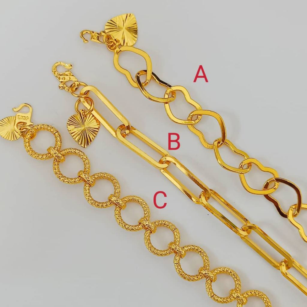 Bracelet Rantai Tangan Emas Bangkok GOLD PLATED | Shopee Malaysia