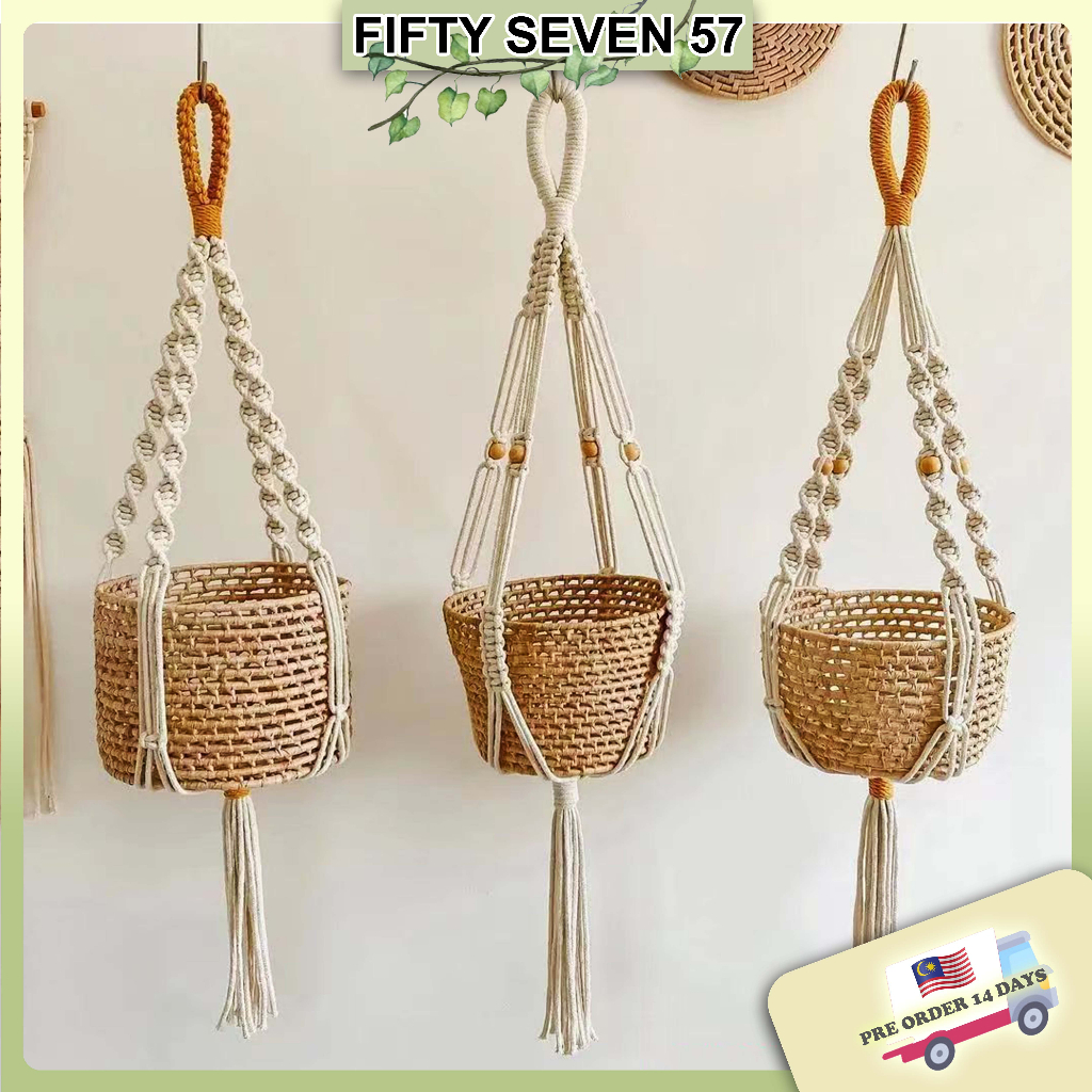 Handmade Plant Hanger Cotton Rope Hanging Flower Pot Planter Holder ...