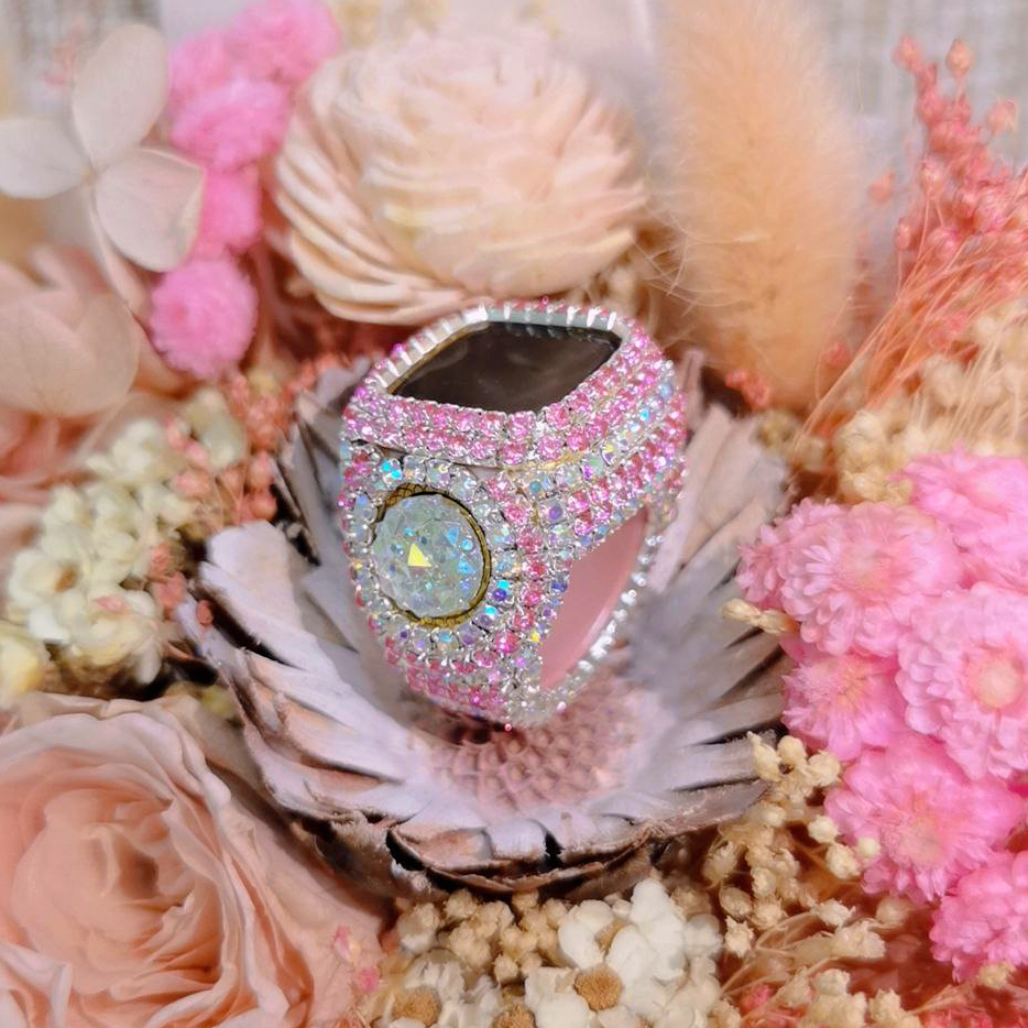 [PREMIUM] Kawaii Pink iQIBLA Zikr Ring Swarovski with Heart Shape ...