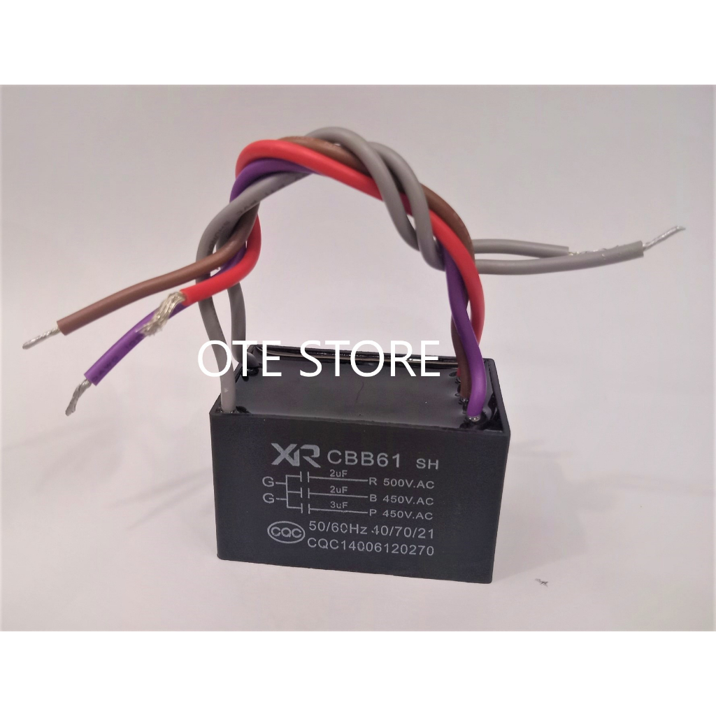 XR CBB61 2uF + 2uF + 3uF 450V CEILING FAN CAPACITOR (5WIRE) | Shopee ...
