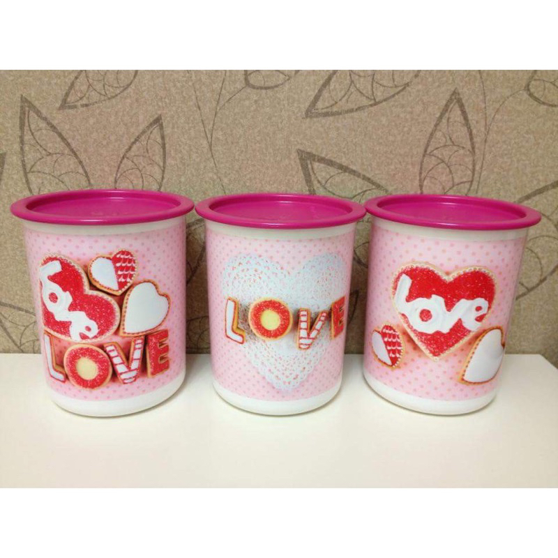 Tupperware One Touch Canister Love Set of 1.3L (3pcs) | Shopee Malaysia