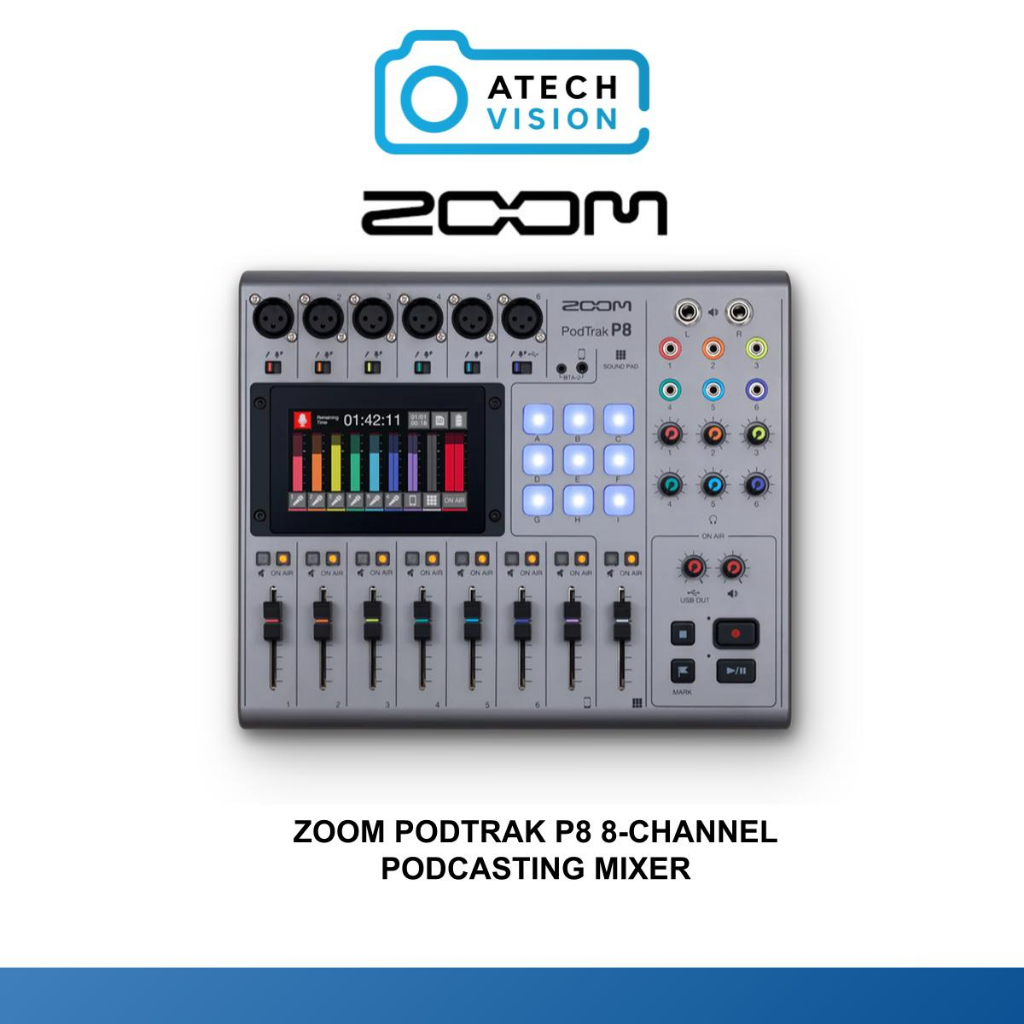Zoom Podtrak P8 8-channel Podcasting Mixer -Standalone/Mac/PC/iOS | Shopee Malaysia