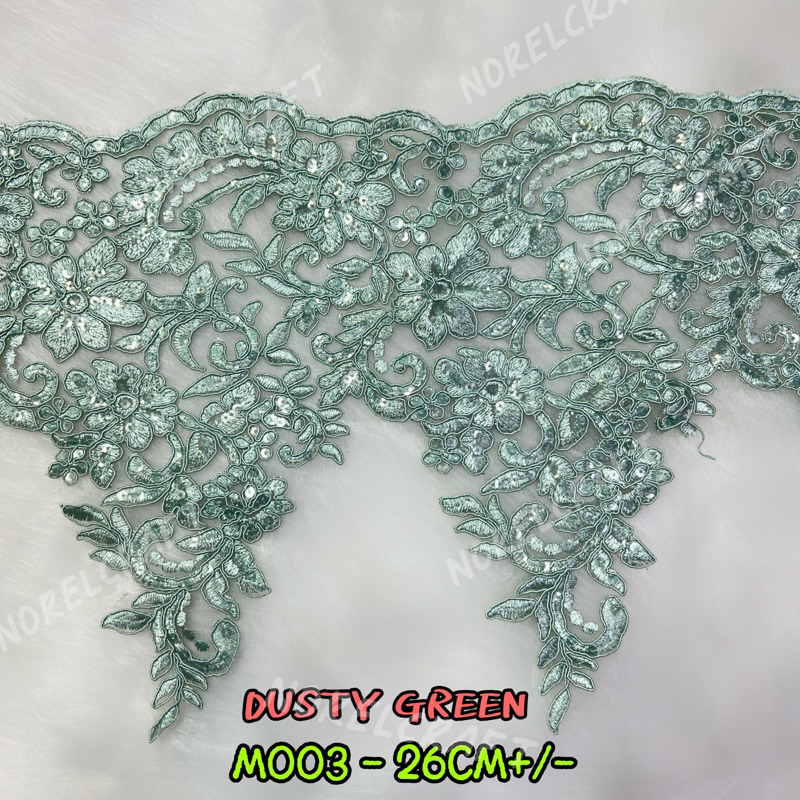 M003[1METER]BORDER SEQUIN LACE/ BORDER LACE/FLOWER LACE/RENDA BUNGA ...