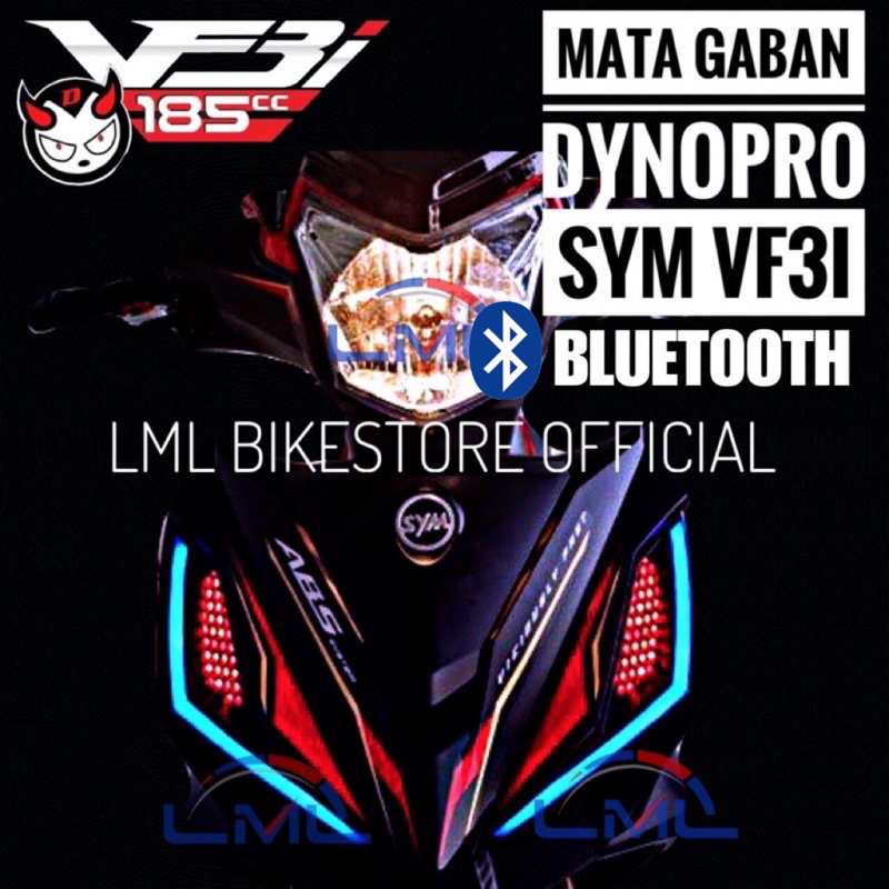 Sym Vf3i Mata Gaban Bluetooth Control Dynopro Pilot Light Led Plug And ...