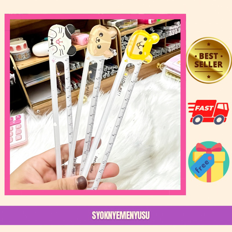 1pcs RULER 15cm Korean Cute Cartoon Ruler Student Drawing Measuring ...