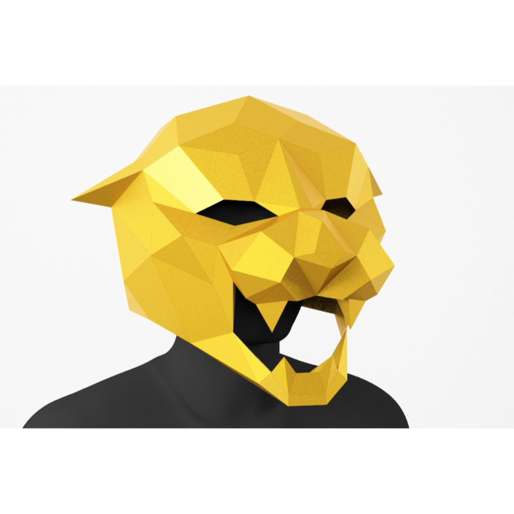 Roaring Leopard Mask 3D Paper Craf PDF Template for kids adult school ...