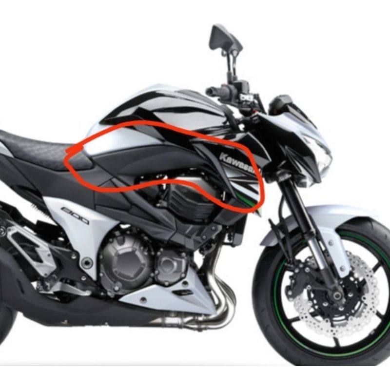 Kawasaki Z800 inner panel hitam kanan, cover knee grip RH | Shopee Malaysia