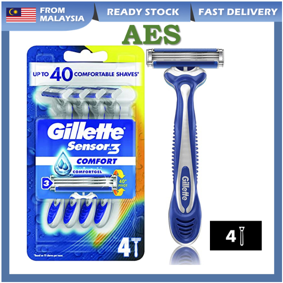 Gillette Blue 3 Comfort Disposable Razor (4Pcs) | Shopee Malaysia