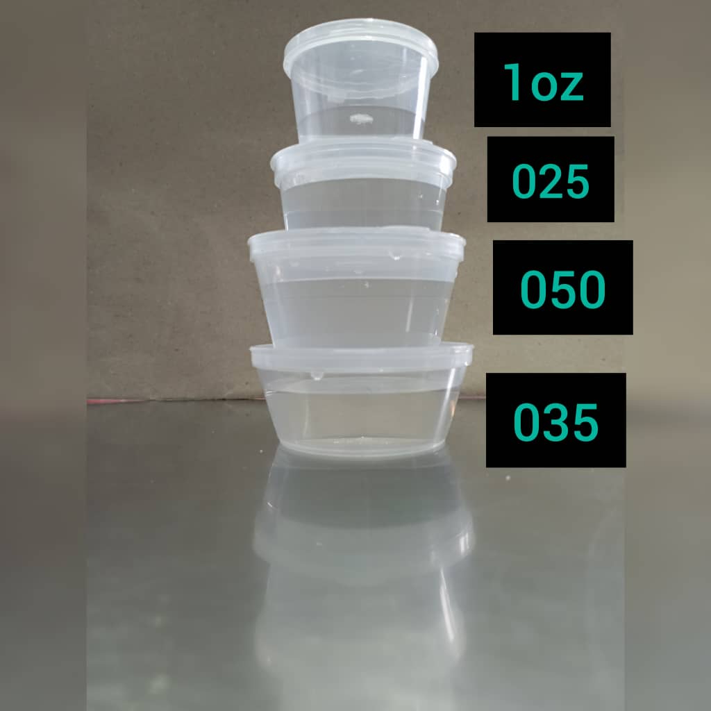 TCC035 Round Disposable Plastic Food Container with Hinged Lid (50pcs ...