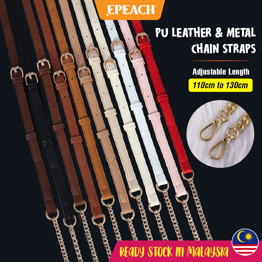 epeach Adjustable PU Leather Metal Chain Strap | Tali Rantai Beg Tangan ...