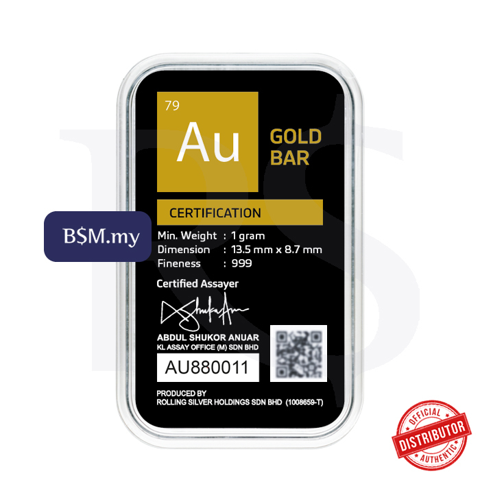 GOLD Bar Emas AUGoldBar 1 gram 999 OFFICIAL DISTRIBUTOR | Shopee Malaysia