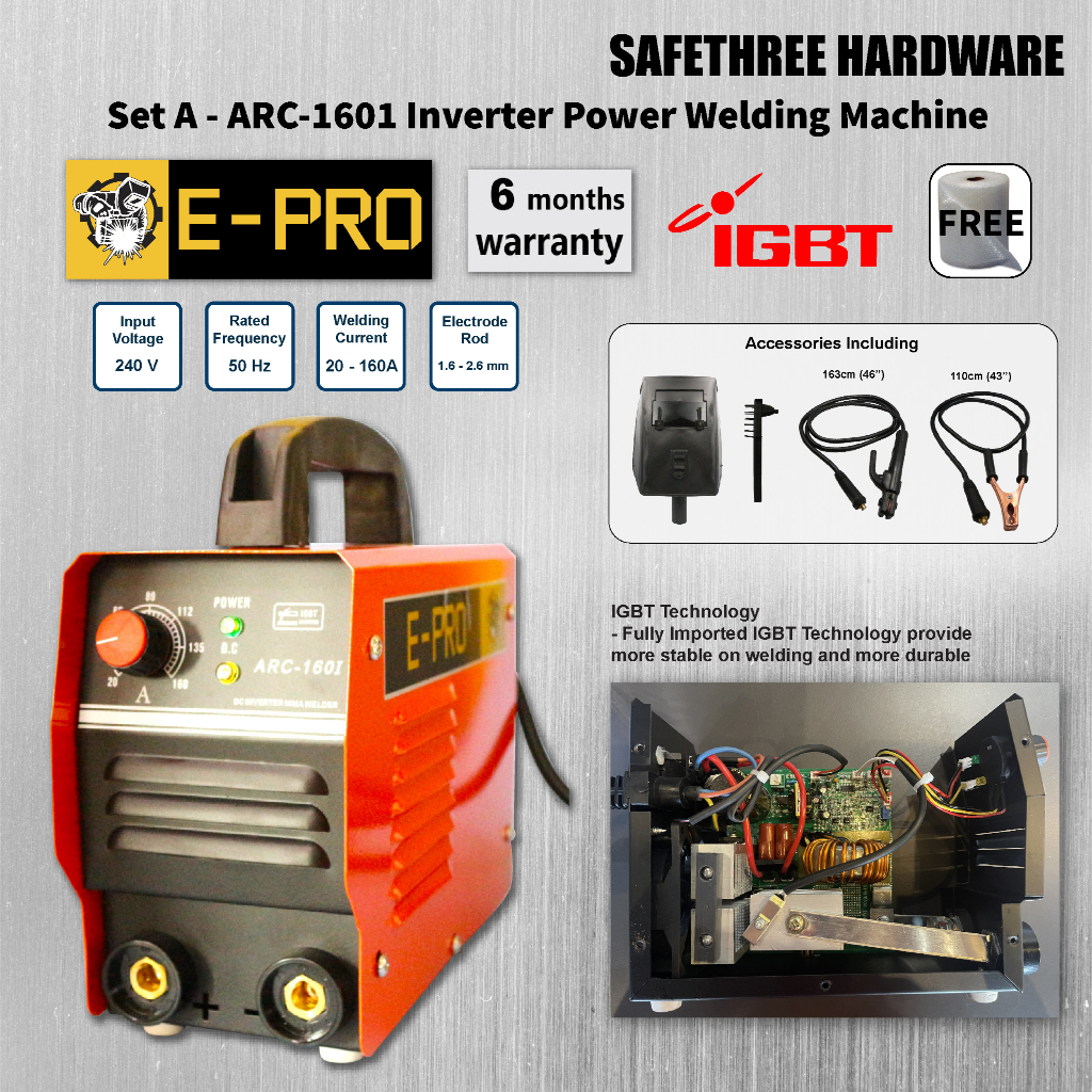 E-PRO ARC160I IGBT Inverter Welding Machine DC Welder FOC Welding ...