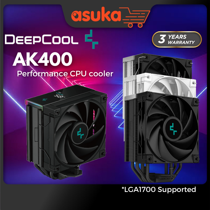 Deepcool AK400 Performance CPU Cooler (Digital | Black | White | Zero ...