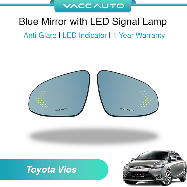 VACC AUTO Blue Mirror with LED Signal Lamp Side Rearview Winker Mirror ...