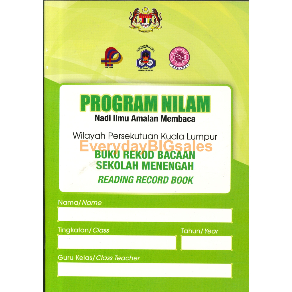 PROGRAM NILAM BUKU REKOD BACAAN SEKOLAH MENENGAH (SMK) | Shopee Malaysia