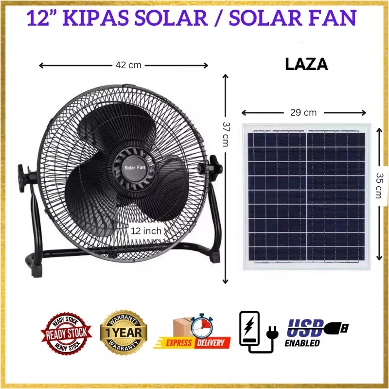 JD Solar Fan JINDIAN 12 Inch Electric Power Solar Fan | Shopee Malaysia