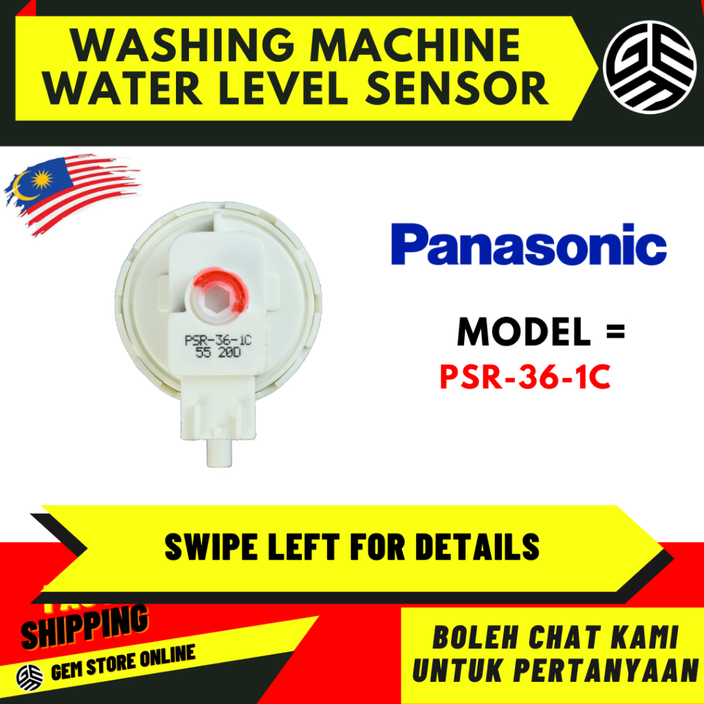 PANASONIC Washing Machine Water Level Sensor / Sensor Mesin Basuh PSR-36-1C NA-F80B2 NA-F80H2 NA ...
