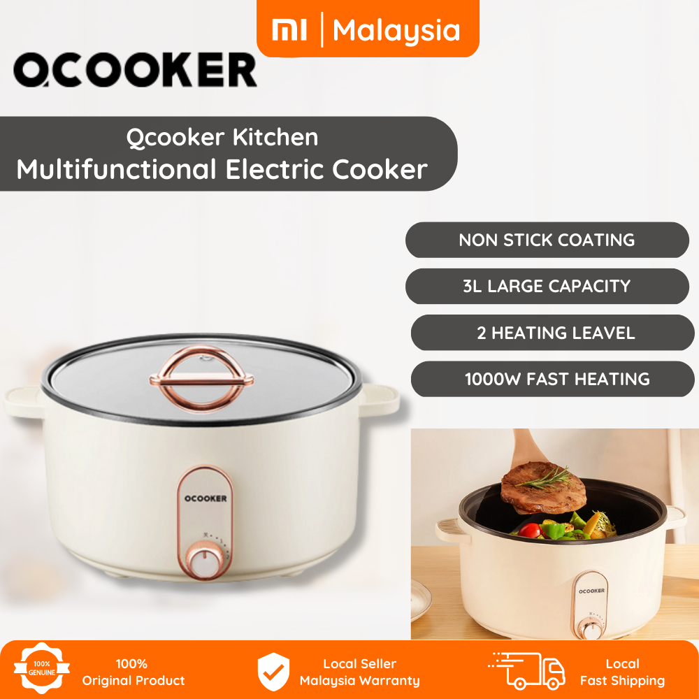 QCOOKER CR-DHG3001 1000W Multifunctional Electric Cooker Two Heating ...