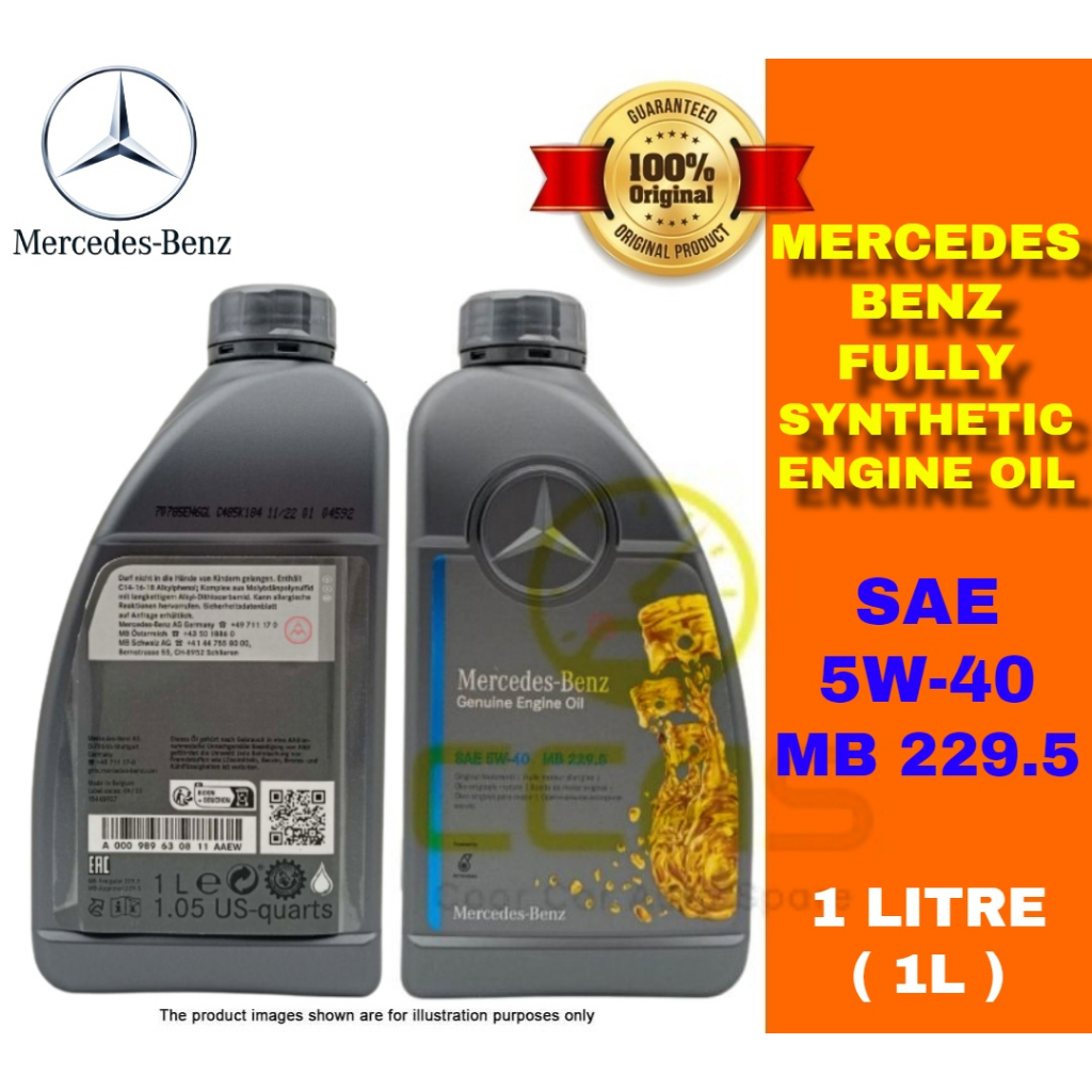 100% Original Mercedes Benz MB 229.5 5W40 5W-40 1L Fully Synthetic Engine Oil PETRONAS A 000 989 ...