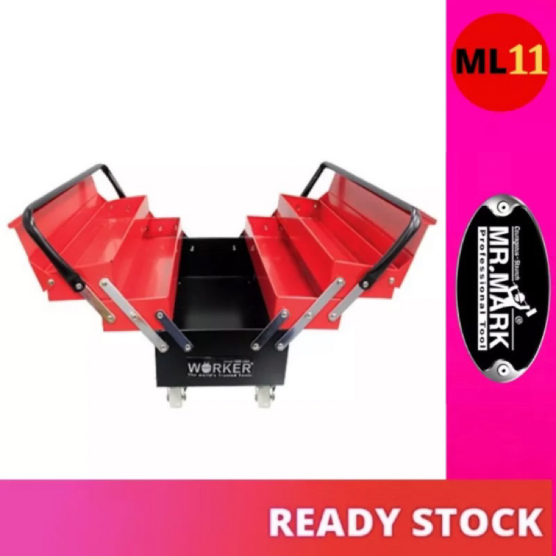 MR. MARK WORKER ATS Cantilever Steel Metal Storage Tool Box with Roller ...