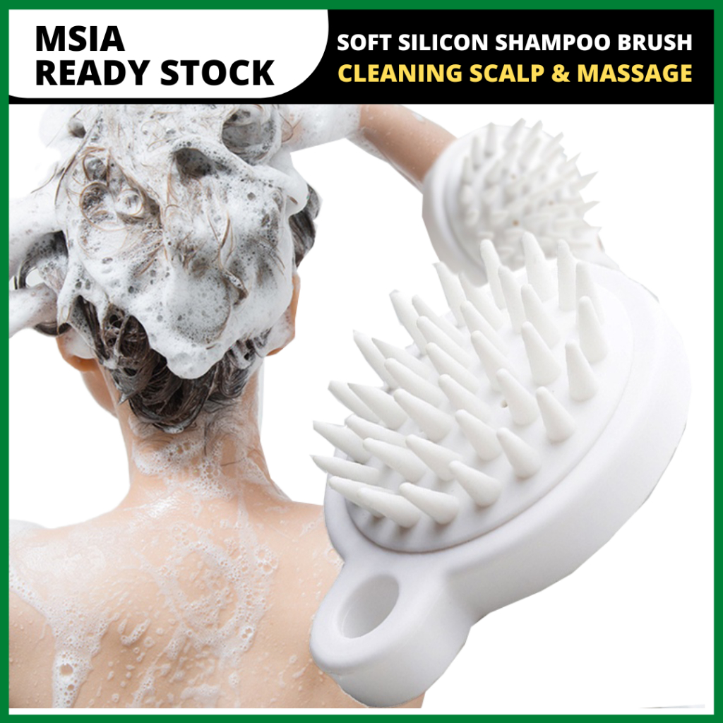 Japan Soft Silicon Shampoo Brush Hair Head Body Bath Washing Scalp ...