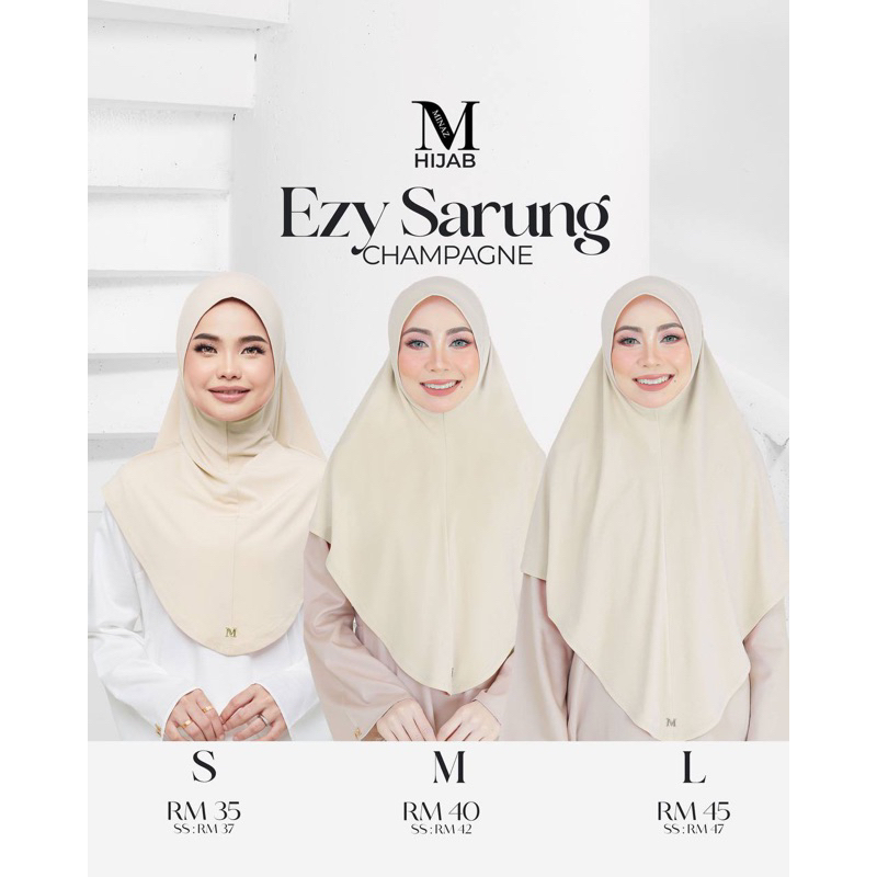 💥 Tudung Ezy Sarung Minaz Hijab 2023 ORIGINAL HQ / TUDUNG SARUNG PLAIN SAIZ S M L | Shopee Malaysia