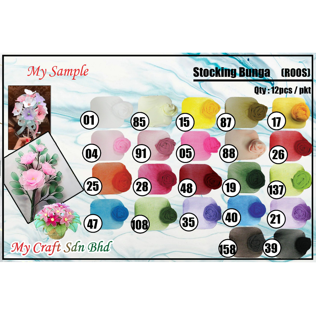 [Ready Stock] Stocking Bunga | Stokin Untuk Kraf Bunga | Kraf | Deko ...