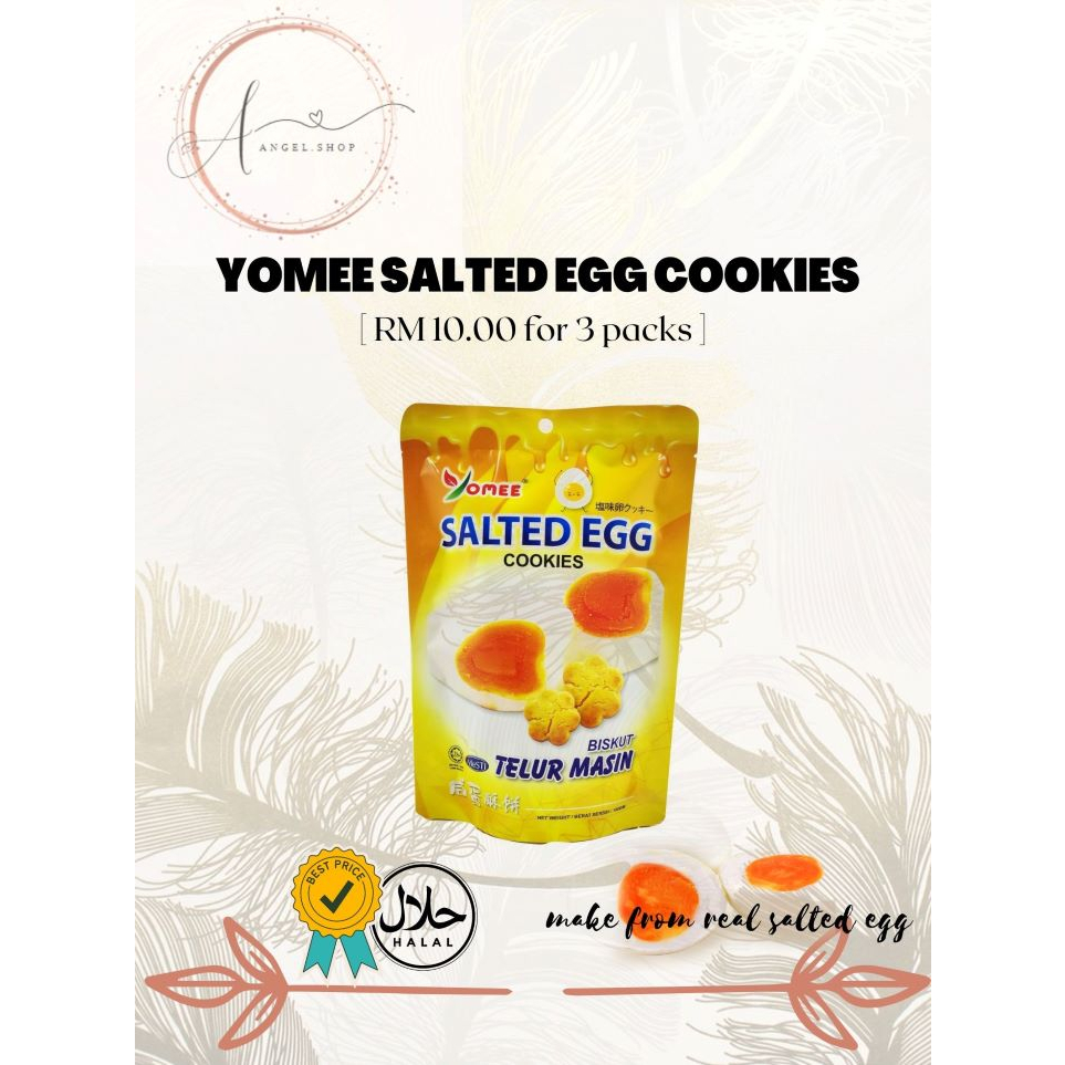 HALAL YOMEE SALTED EGG COOKIES !! !! RM10.00 FOR 3PACKS 📢📢📢📢 | Shopee ...