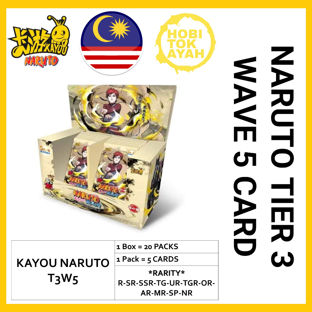 [KAYOU Original] Naruto Card Tier 3 WAVE 5 (20 Pack/Box) | Shopee Malaysia