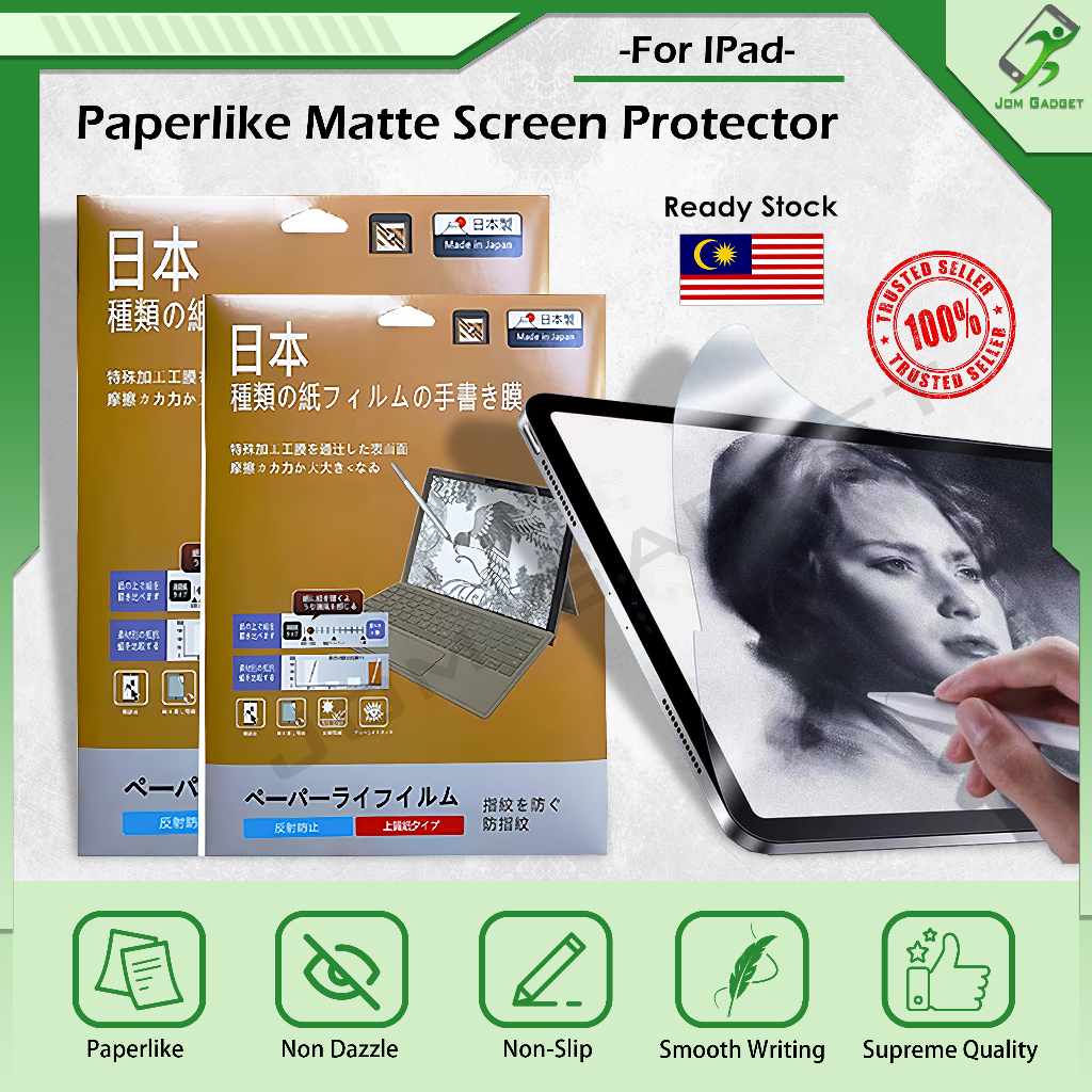 【PREMIUM】Paperlike Matte Screen Protector for iPad 10 9 8 7 Air 4 5 Pro ...
