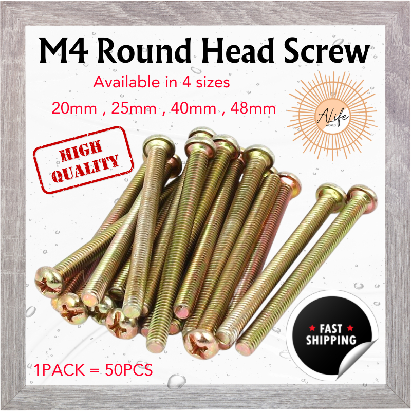 ALife M4 Round Head Screw High Quality Furinture Wood Skru Kepala Bulat ...