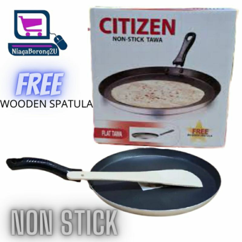 Free Gift] CITIZEN Non Stick Thosai Tawa Tosai Chapati Oil Free Pan ...