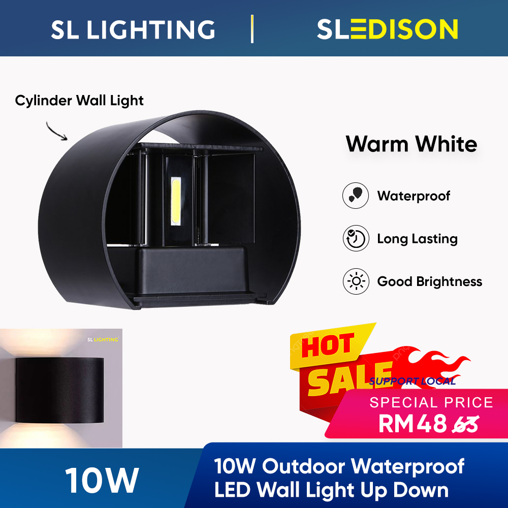 Bulat Lampu Dinding Kalis Air Garden Waterproof Outdoor Up & Down Wall ...