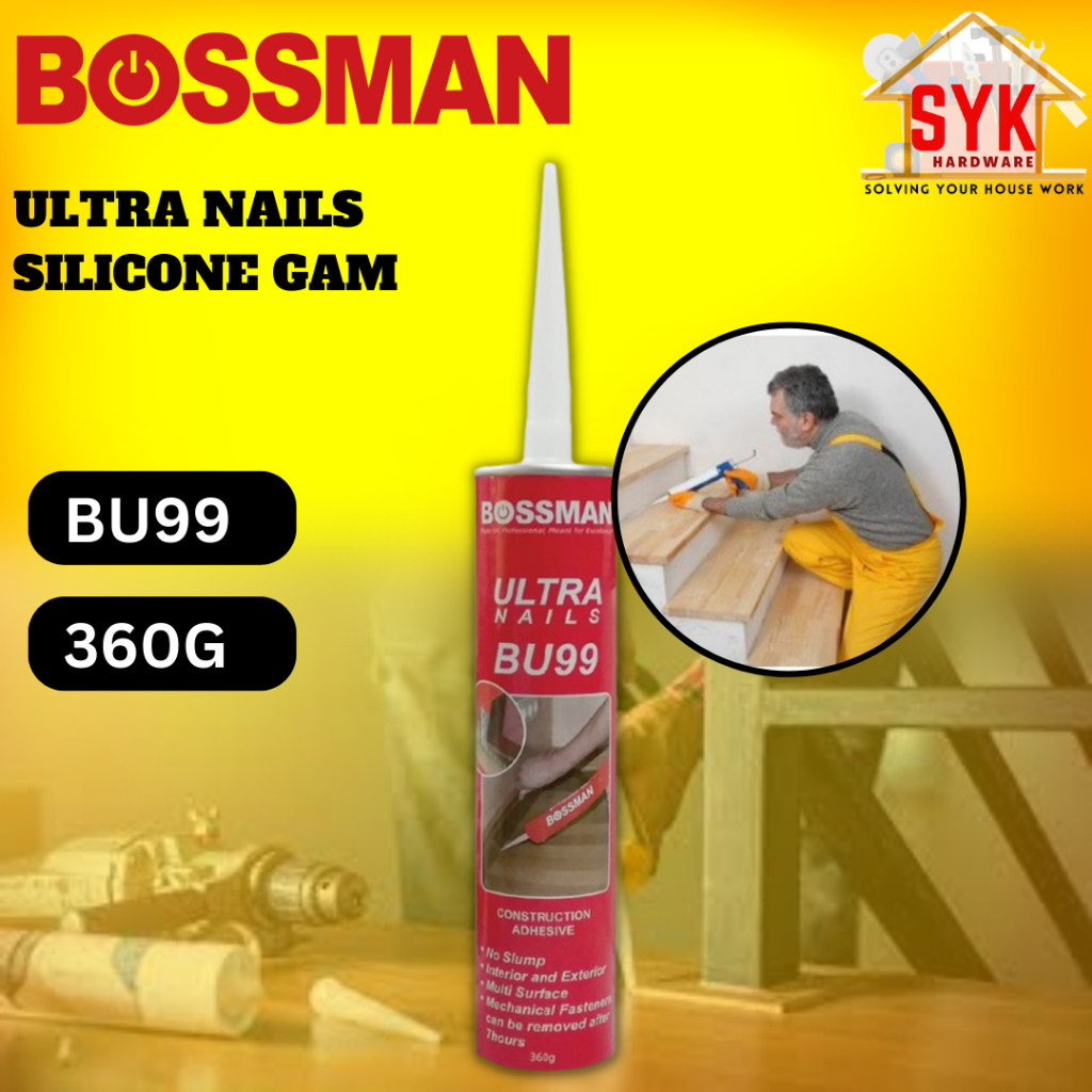 SYK BossmanBU99 Ultra Nails Wood Glass Sealant Adhesive Silicone Glue ...