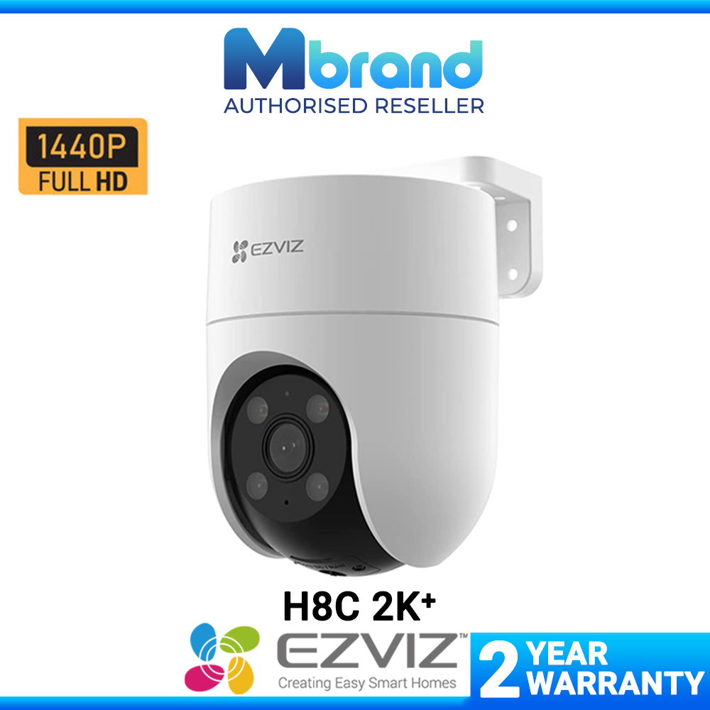 Ezviz H8c 2K⁺ 1440p Pan & Tilt Wi-Fi Color Night Vision Camera Weatherproof Design Security CCTV ...