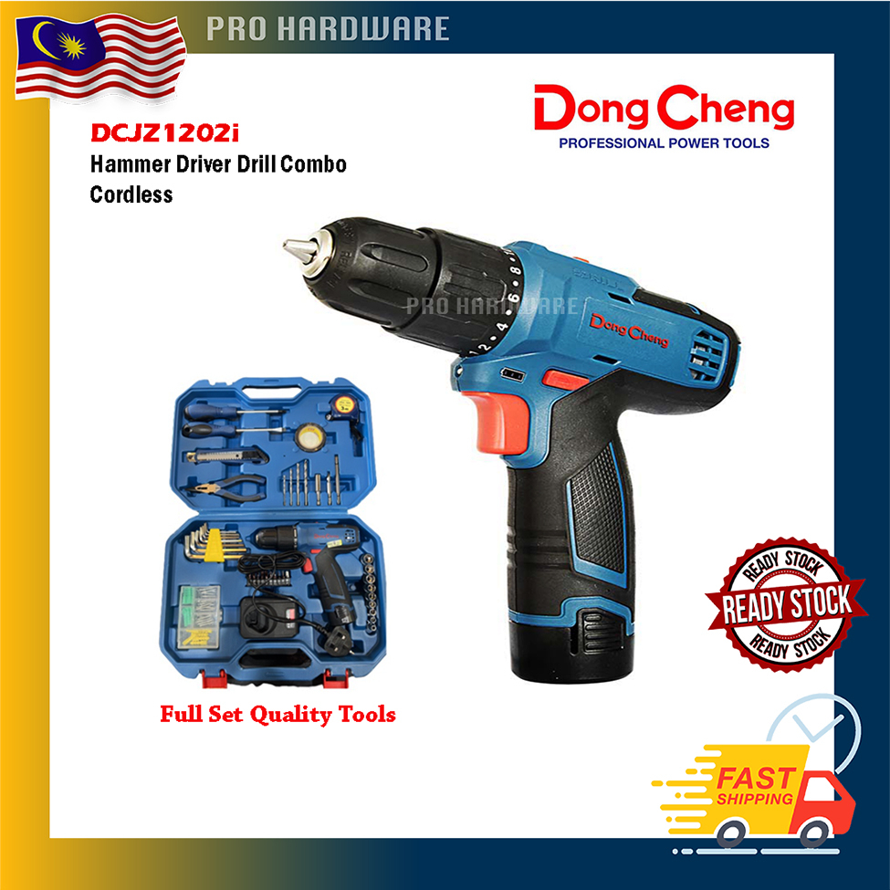 Dong Cheng DCJZ1202i (Full Set) Cordless Hammer Drill Driver Power ...