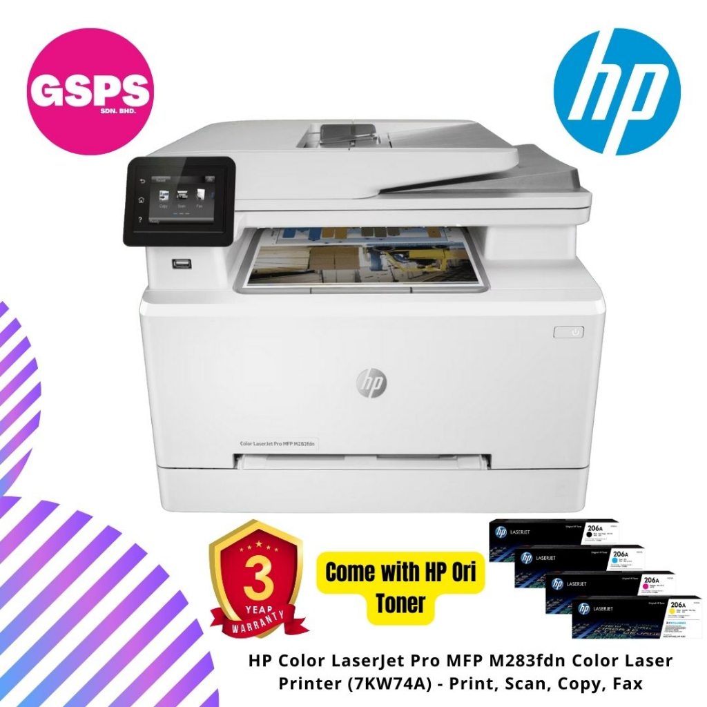 HP Color LaserJet Pro MFP M283fdn Color Laser Printer (7KW74A) - Print ...