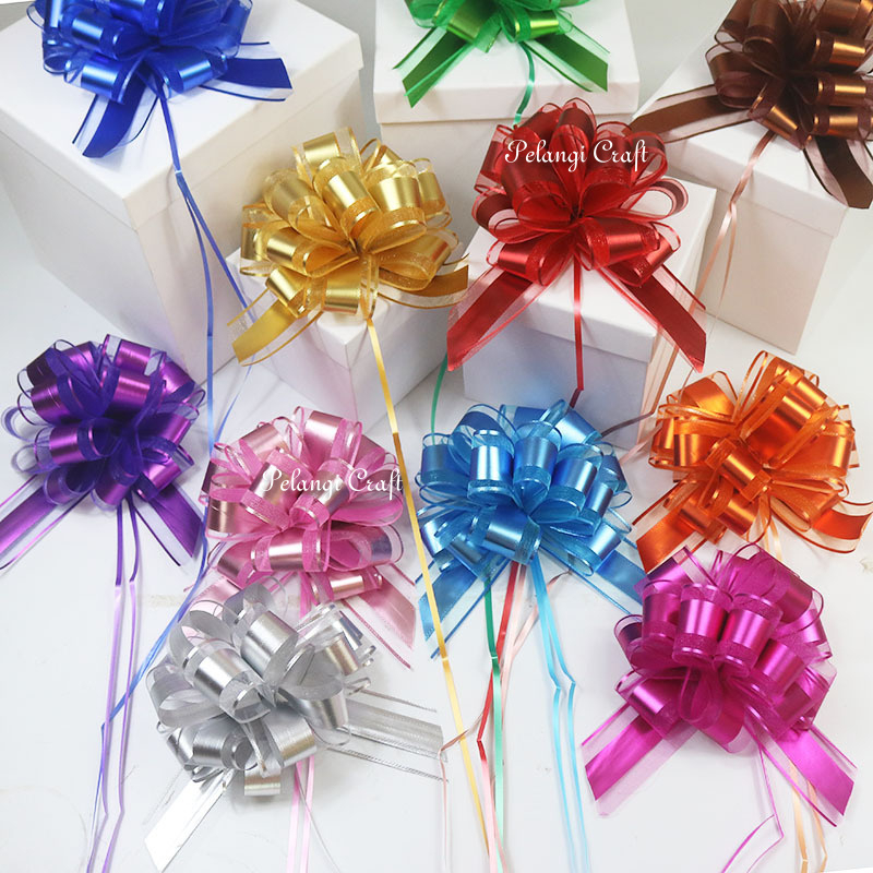 8003 Pull Ribbon Reben Riben T Organza Flower Bouquet Happy Birthday Bunga Hadiah Hantaran