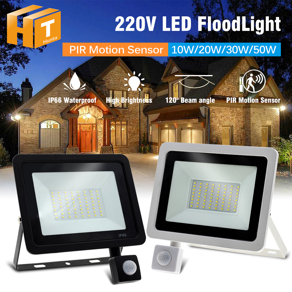 LED Flood Light PIR Motion Sensor 10W 20W 30W 50W IP66 Waterproof LED ...