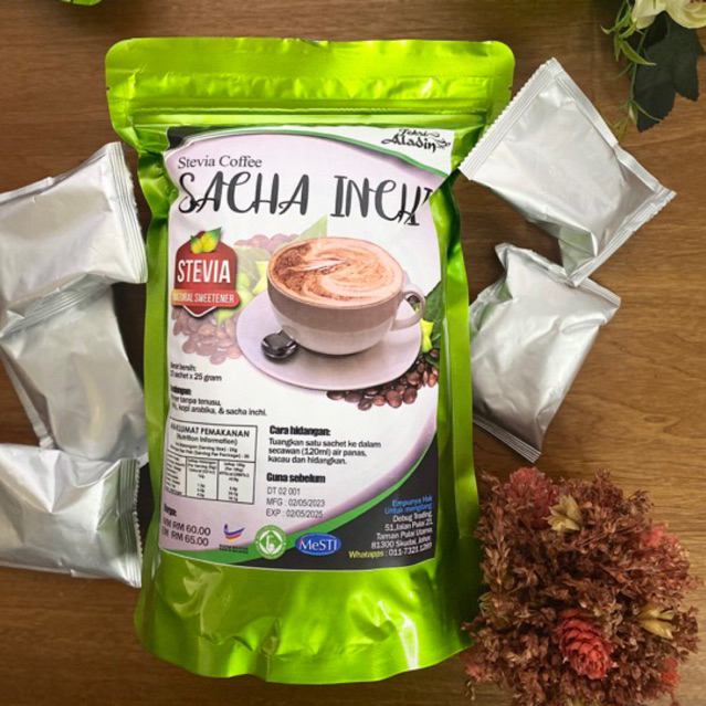 KOPI SACHA INCHI PREMIUM + STEVIA 20 Sachet Sacha inchi Stevia kopi ...