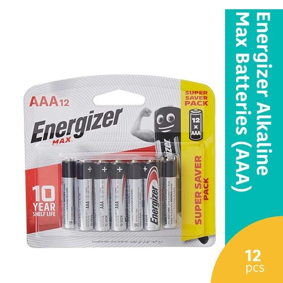 Energizer MAX Alkaline Batteries AAA Super Saver Pack (8 Pcs + 4 Pcs ...