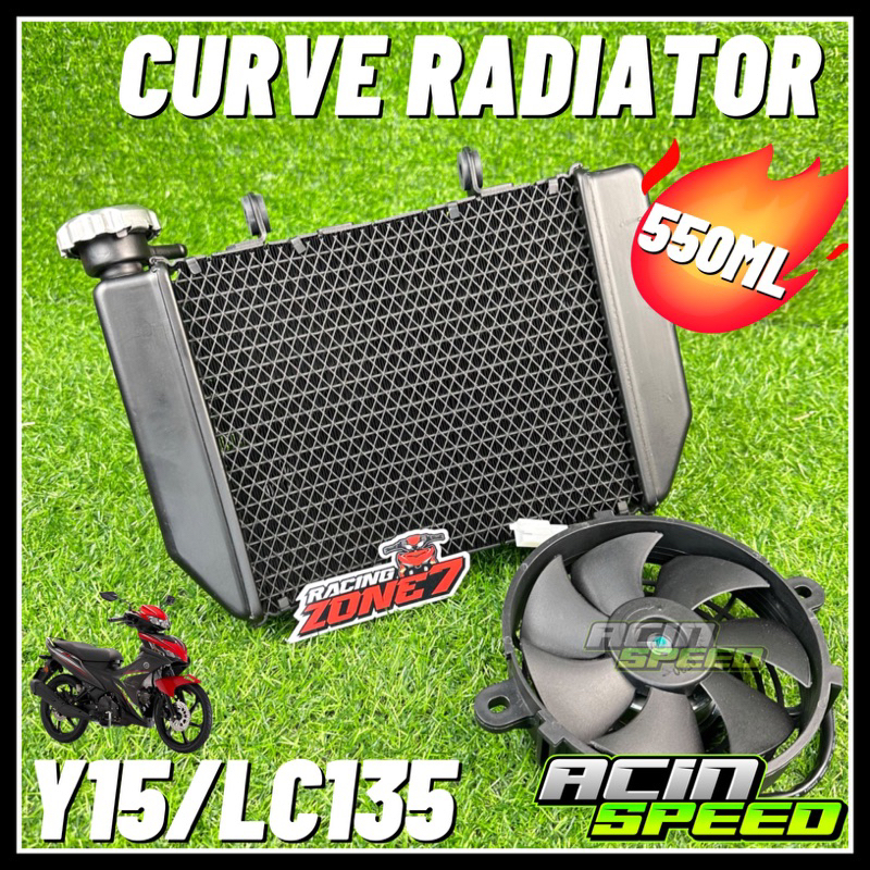 RACING RADIATOR BESAR CURVE/ Yamaha LC135 Y15 Y16/ Radiator Kipas ...