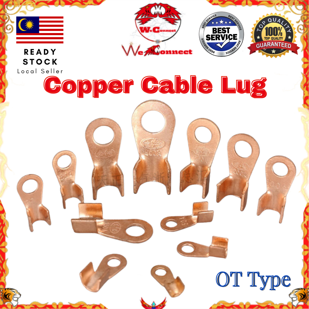 WeConnect Copper OT Cable Lug Wire Connector 20A 40A 60A 80A 100A 150A ...