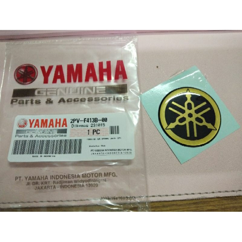 Sticker (YAMAHA LOGO)(TEPI COVER DEPAN) EPOXY (GOLD) Y15ZR (Made In ...