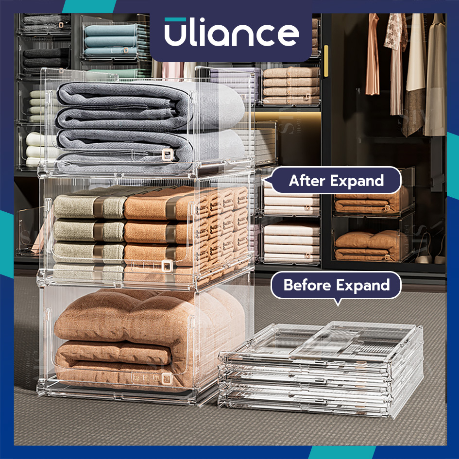 Uliance Stackable Wardrobe Organizer Foldable Clothes Storage Drawer