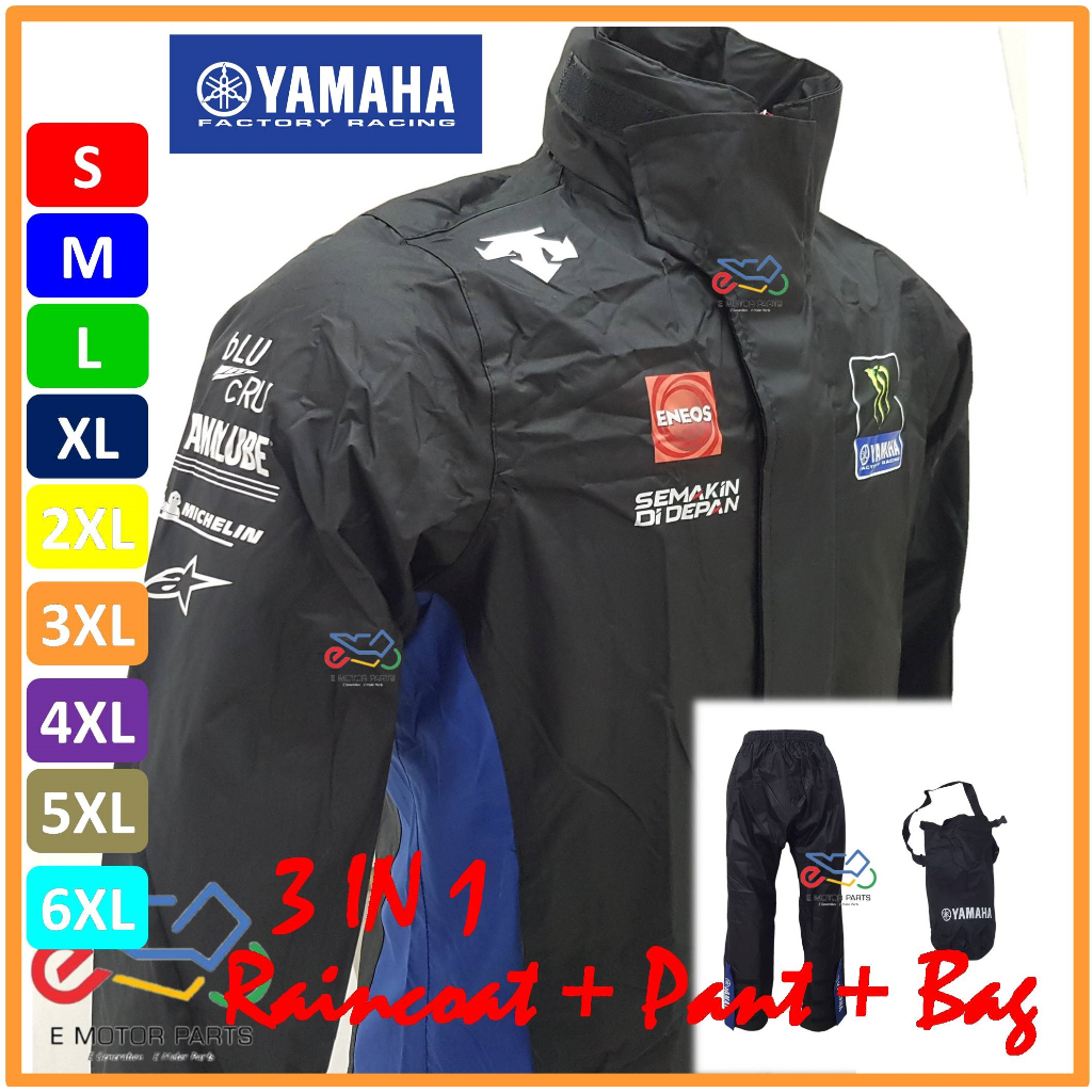YAMAHA FACTORY RACING RAIN COAT BAJU HUJAN MOTOR RAINCOAT MOTOR GP ...