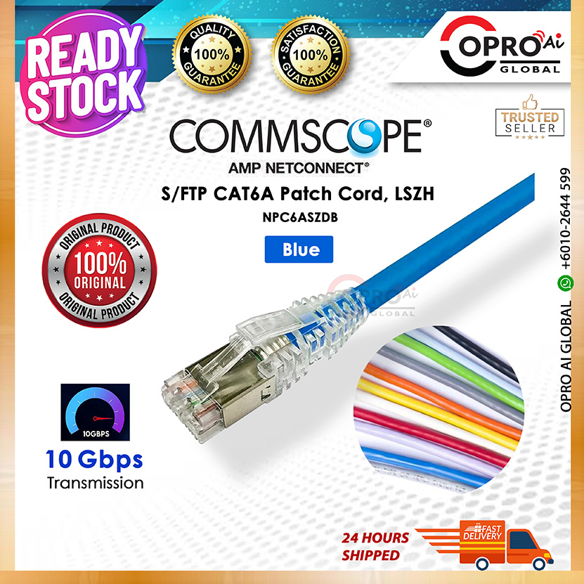 [CAT6A] Commscope AMP® Genuine CAT6A Shielded Patch Cord (NPC6ASZDB ...