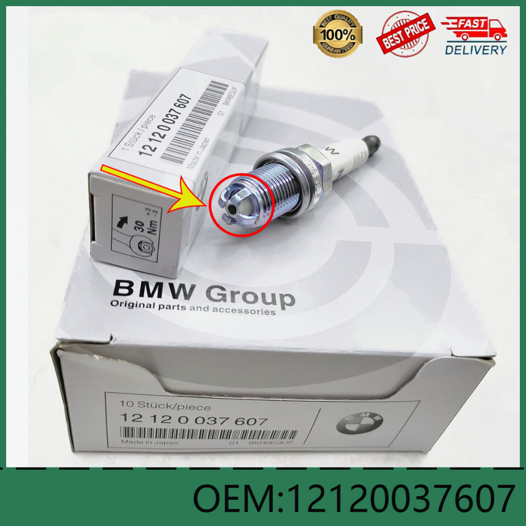 【6pcs】Original Iridium Spark Plug 12120037607#BKR6EQUP For BMW E34 E36 E38 E39 E46 M62 E65 M54 ...
